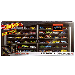Hot Wheels Premium Collector Vehicle Case for Collectors of All Ages Stores up to 50 cards and includes 1 exclusive vehicle Great Gift Idea