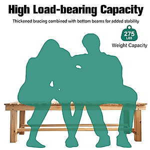 YangAera 120cm Outdoor Garden Benches Weatherproof Patio Bench Two-Person Seat Backless Bench Wood Bench with Slatted High Temperature Bench for Front Porch Backyard (Upgraded to Prevent Fading)