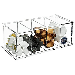 Alipis 1pc Box Coffee Storage Box Storage Container Storage Bins with Lids Flatware Storage Case Sunflower Curtain Clip Home Storage Case With Cover Showcase Clamshell Acrylic