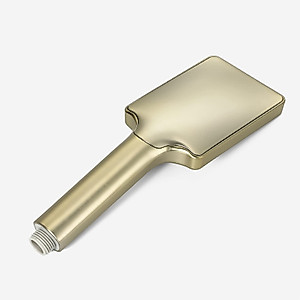 HAUSELIEBE Modern Shower Head Brushed Gold, Square Handheld Showerheads with Brass Shower Holder and 59Inch Shower Hose