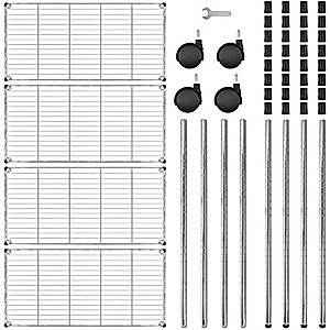 InfiniPower Storag Shelf Unit Heavy Duty Adjustable, 35.43" D x 17.72" W x 65.35" H, 4 Tier