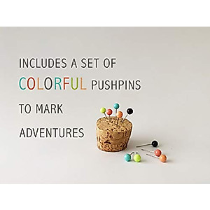 Epic Adventure Maps The United States Push Pin Map 24" x 17" - Unframed Travel Map to Mark Your Travels Around The USA - Multicolored Pushpins Included