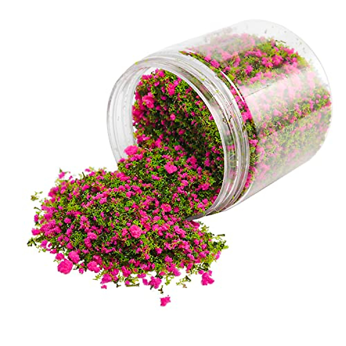 Colorful Tree Powder Model Tree Tufted for DIY Miniature Lowland Model Shrub Bushy Tuft Architecture Building Model Railway Fairy Garden Diorama Scenery (Rose Pink)