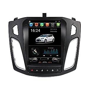for Ford Focus Radio Upgrade 2012-2018 9.7inch Stereo Replacement Wireless carplay Tesla Style Stereo IPS Touch Screen WiFi GPS Navigation Free Camera