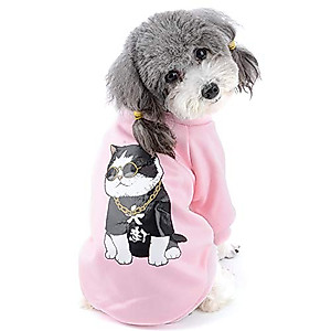 Zunea Pet Dog Cat Winter Coat for Small Dogs Puppy Jacket Clothes Soft Warm Cotton Padded Pullover Sweater Chihuahua Sweatshirt Yorkshire Clothing Apparel Pink XXL