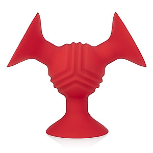 Nuby Silly Three Prong Interactive Suction Toy with Built-in Rattle, Red