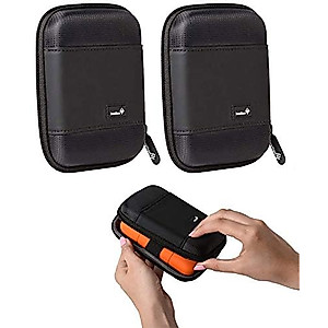 Ivation 2 Pack Compact Portable Pocket-Sized Hard Drive Case Compatible with WD My Passport, Elements, Gaming, Seagate, Toshiba Canvio, Lacie and More