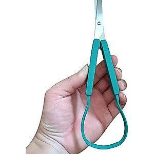 YITUAL 2 Pairs Large Left Hand Loop Scissors, Learning Scissor, Special Needs Friendly, Makes crafting easier, Educational Supplies for Developing Fine Motor Skills, 8 Inches, Green