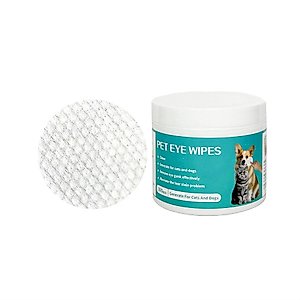 Generic Gentle Eyes Wipes for Dogs Cats, Pet Cleaning Grooming Deodorizing, Remove Tear Stain, Eye Debris, Discharge & Mucus Secretions, Textured Eye Wipes for Eyes, Wrinkle, Face - 100 pcs, 1 Box