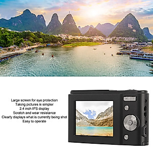 Digital Camera, 1080P HD 2.4 Inch IPS Display Mini Compact Pocket Camera with 16X Zoom, Portable and Rechargeable Video Camera for Adults, Students, Kids, Travel (Star Black)