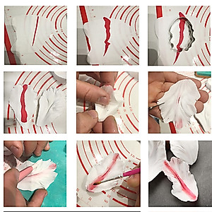 7 Pcs Fondant Tulips Petal Veiner and Cutter Silicone Fondant Flowers Sugarcraft Cake Decorating Sugarcraft Flower Veining Mold Veiner Petal Making Tool