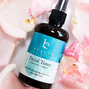 Facial Toner with Organic and Natural Witch Hazel Rose Water Astringent - Best Hydrating and Clarifying Face Spray for Daily Use, No Alcohol or Oil, Skin Cleansing for Men and Women, 4oz