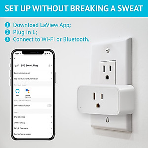 LaView Smart Plug, Smart Outlet Compatible with Alexa, Tuya/BLE Module, Laview App Control Remotely with No Hub Required, Scheduling, ETL, FCC/IC Certified