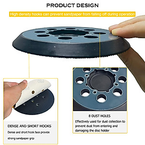 2 Pack 5 Inch 8 Hole Hook and Loop Replacement Sander Pads for DeWalt DWE6421-B2 DWE6421-B3 DWE6423/6423K DWE6421/6421K DCW210B Random Orbit Sander - Sanding Backing Pad
