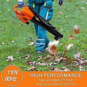 Leaf Blower,Leaf Vacuum 3 in 1 Blowers for Lawn Care Electric Leaf Blower 3000W with 35L Collection Bag, Holywarm Leaf mulcher 10:1 Shedding Ratio 10m Cable