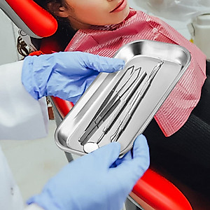 Surgical Tray, Stainless Steel Tray for Lab Instrument Supplies, Tattoo Tool for Lab Instrument Supplies Tattoo Tool Small Metal Tray for Medical Surgical Dental Instruments
