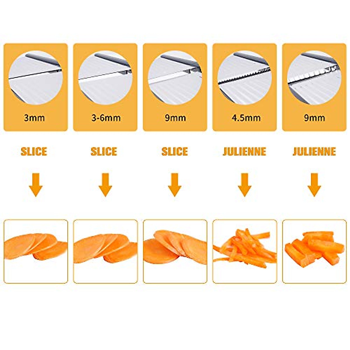 Mandoline Slicer for Kitchen, Adjustable Stainless Steel Food Vegetable Potato Onion Slicer French Fry Cutter, Slicer Julienne with Cut-Resistant Gloves