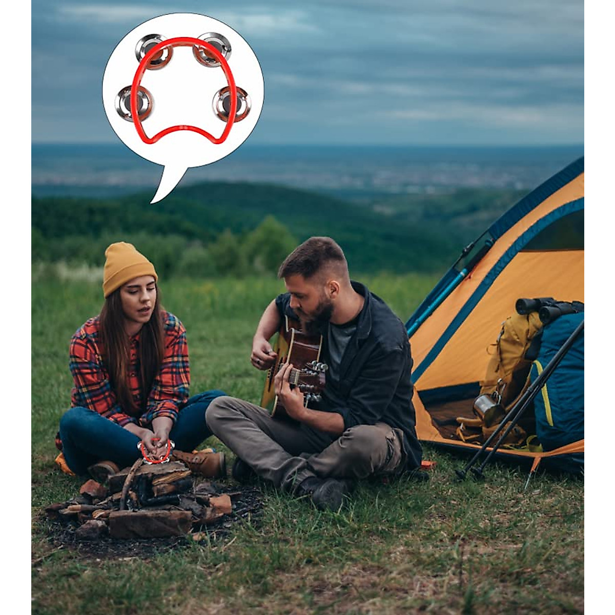 12 Pack Plastic Percussion Tambourine Hand Tambourine Bells, Mini Percussion Tambourines Bulk Hand Held Percussion Drum Musical Rhythm Instrument for Adults Kids Party Supplies(4 Colors)