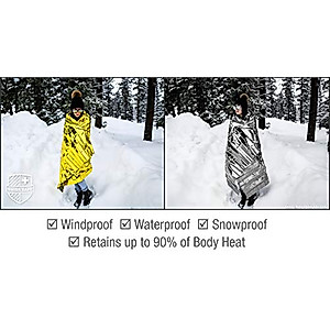 Swiss Safe Emergency Mylar Thermal Blankets + Bonus Gold Foil Space Blanket. Designed for NASA, Outdoors, Survival, First Aid, Gold, 25 Pack
