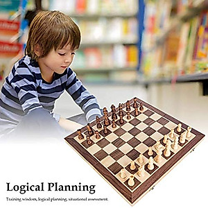 BIENKA MKVRS Chess Chess Set Chess Board Folding Wooden Chess Game Board with Felt Game Board Inside Portable Travel Folding Board Game for Kids Adults Chess Set Chessboard