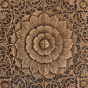 Large King Size Balinese Headboard Hand Crafted Panels Wall Mounted Art Hanging Home Décor Coastal Living Thailand 72 inches