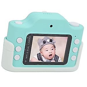 Jovenn WiFi Cartoon Camera Toy, Portable High Definition Anti Fall 750mAh Rechargeable ABS Kids Digital Camera 24MP Dual Camera for Gifts