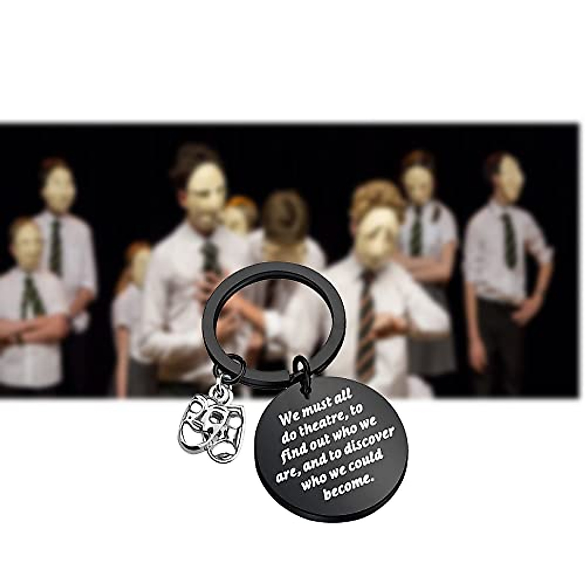BAUNA Theatre Kechain Muse Comedy Tragedy Mask Actor Actress Keychain(bl)