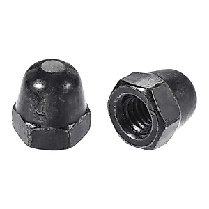 uxcell Acorn Hex Cap Nuts - 50Pcs M4 Dome Nuts Carbide Steel Hexagon Decorative Cap Nut for Screws Bolts Black