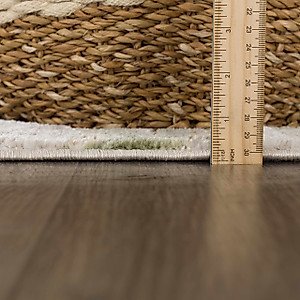 BoutiqueRugs Liverpool Modern Abstract Area Rug - Contemporary Marble Print Rug for Living Room - Cream, Green, Sage - 6'7" x 9' (6x9 Area Rug)