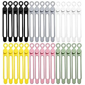 30 Pcs Reusable Cord Organizer Ties, Silicone Straps Cable Ties, Multipurpose Elastic Cord Organizer For Bundling And Fastening Cable Cords Wires