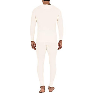 Fruit of the Loom Men's Recycled Waffle Thermal Underwear Crew Top, Natural, Medium, Pack of 1