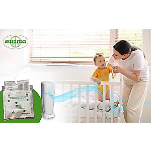 Green Piece® 24 Pack Overstuffed All-Natural Diaper Pail Deodorizer | Activated Charcoal Air Purifier Compatible with Diaper Pails, Shoe Closets, Trash Cans, Pets - Made in The USA by Green Piece