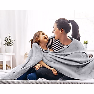 Utopia Bedding 100% Cotton Blanket (Throw Size - 60x50 Inches) 350GSM Lightweight Thermal Blanket, Soft Breathable Blanket for All Seasons (Cool Grey)