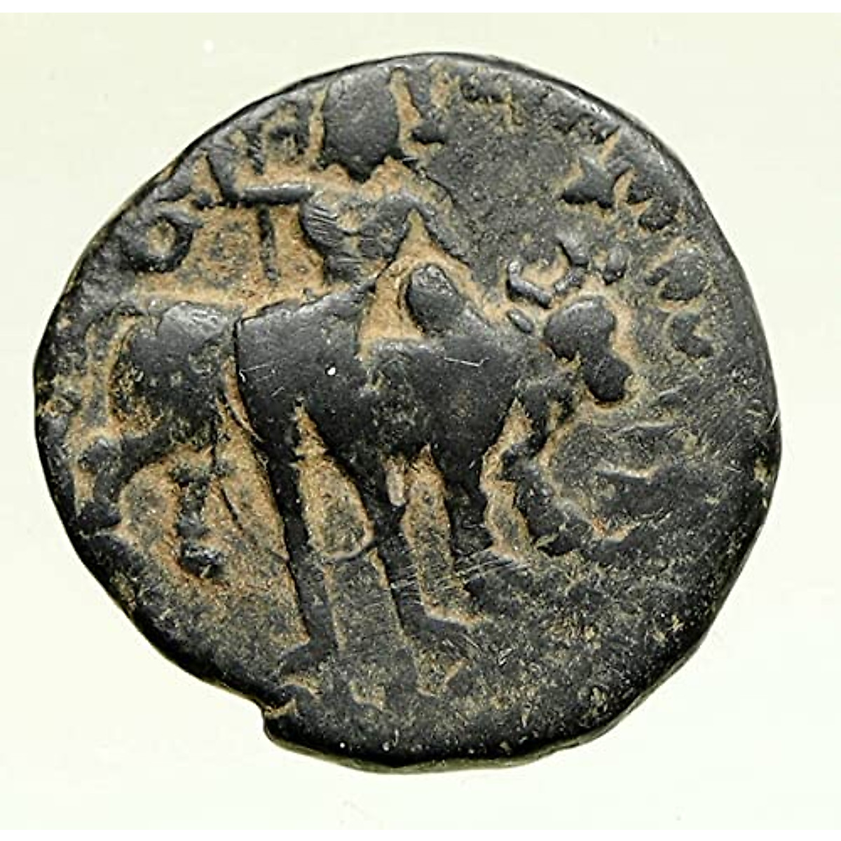 1655 GR VIMA KADPHISES of Kushan Empire North INDIA Bull Tetradrachm Good Uncertified