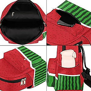 Watermelon Mini Backpack Purse for Women, Fruit Small Fashion Daypack, Casual Lightweight Bag