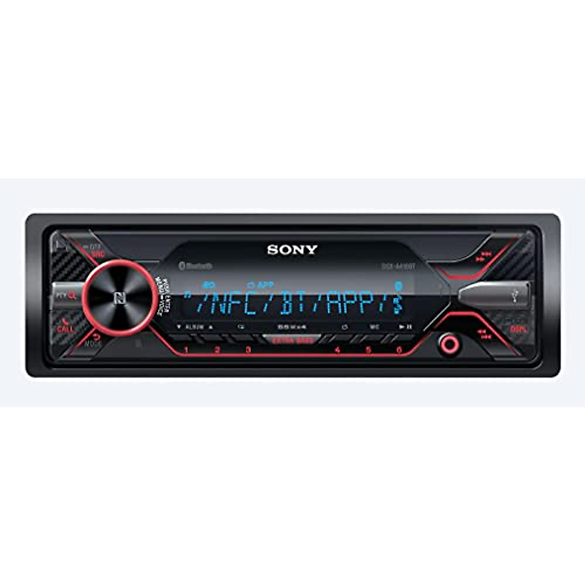 Sony DSX-A416BT Single Din Bluetooth Front USB AUX Multi-Color Car Stereo Digital Media Receiver Bundled with Earbuds (No CD Player)