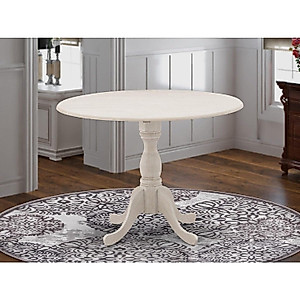 HomeStock Artistic Accomplishment Antique Round Dining Table Made of Sturdy Wood, Round Table Top with Pedestal Base, Ideal for Small Dining Areas, Compact Dining Table with Dropleaf, 42 x 42 Inch