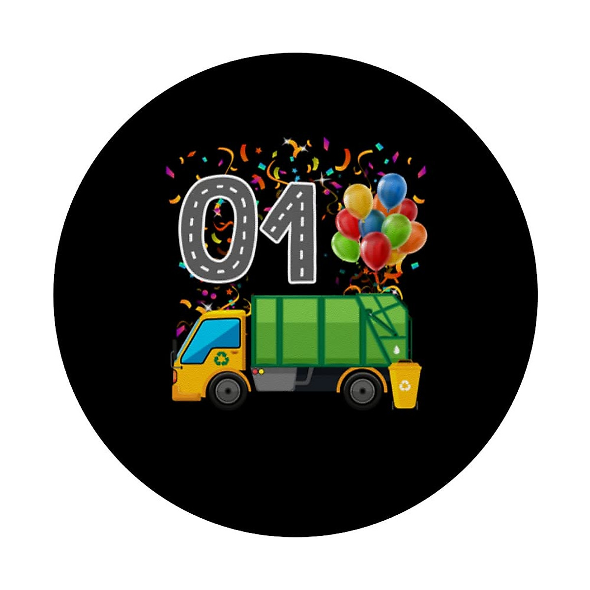 Happy O1 Waste Picker Dumpster Garbage Truck PopSockets Swappable PopGrip