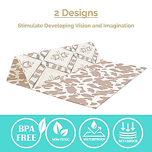 JumpOff Jo Baby Play Mat - Large Folding Foam Play Mat for Infants, Babies, Toddlers, Waterproof, Double-sided (70" x 59") - Westbound