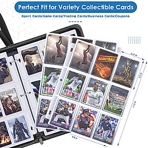 900 Pockets Card Binder, Trading Card 9 Pocket Durable Card Holder Album, Baseball Card Protectors for Yugioh, MTC,TCG, Game Cards, Sports Cards (Black)