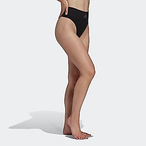 AdidasWomensMicro-stretch Seamless Thong Panties, SinglesBlackSmall