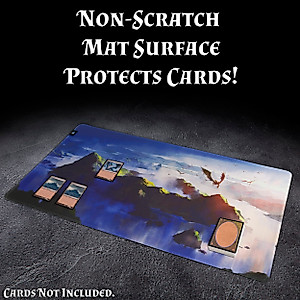 CASEMATIX TCG Playmat with Reusable Playmat Case - Premium 24" x 13.5" Card Game Mat & Compatible MTG Playmat For All TCGs with Non-Slip Rubber Backing, Stitched Edges and Carry Tube