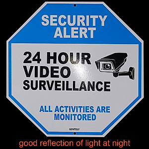 Video Surveillance Sign - Home Security Sign - Security Camera Sign - All Activities are Monitored - Rust Free 12" x 12" Aluminum Sign, by Gentoly