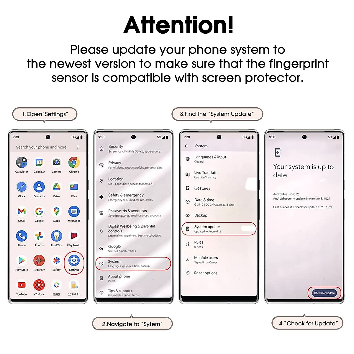 amFilm Screen Protector for Google Pixel 6, 0.26mm Thickness HD Clear, Anti-Scratch Bubbles-Free, Tempered Glass, 3 Pack