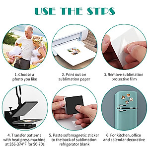 20 Pieces Sublimation Magnet Blanks Fridge Magnets, Square Sublimation Blanks DIY Photo Magnets for Refrigerator, Fridge Decorative Magnets for Whiteboard Office Calendar Kitchen Home Wall Decor etc