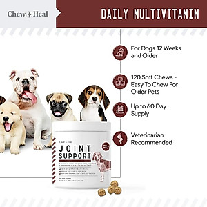 Chew + Heal Joint Support Dog Supplement, Count of 120