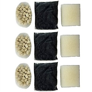 Hagen AquaClear 20 & Edge Aquarium Filter Media Set 3-Pack (Foam A598, Carbon A597 and Biomax A595)