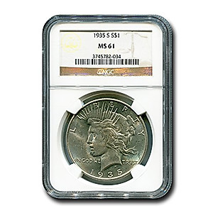 1935 S Peace Dollar NGC MS-61