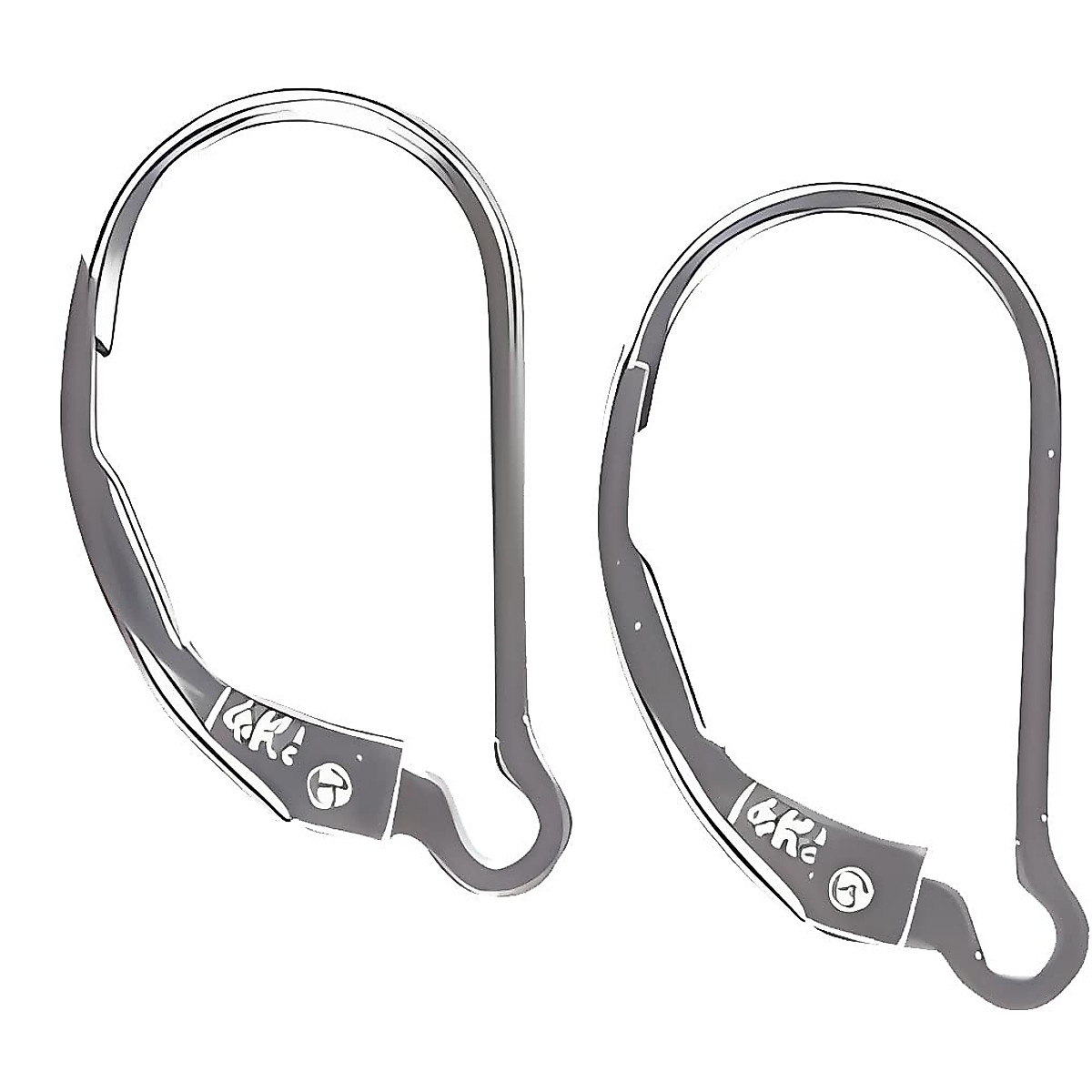 14K White Gold Interchangeable Leverback Earrings 16mm