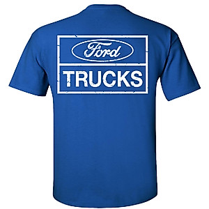 Fair Game Ford Trucks White Square Logo T-Shirt F&B Adult Unisex-Royal Blue-XL